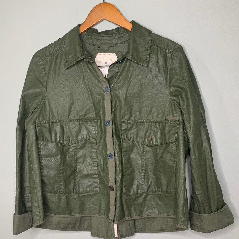 Anthropologie Military Waxed Cotton Jacket Size Small… - Gem